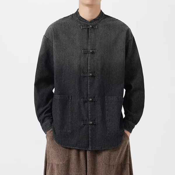 Men’s Traditional Kung Fu Tai Chi Tang Suit Jacket Long Sleeve Button ...