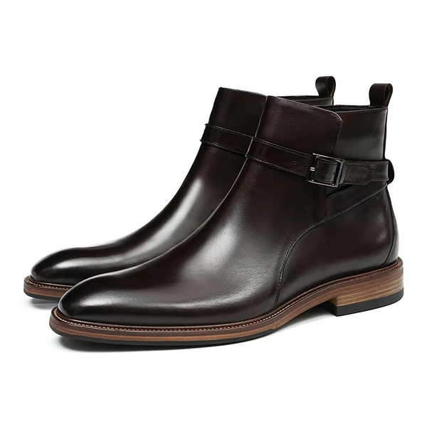 British Pointed Toe Genuine Leather Chelsea Boots for Men ...