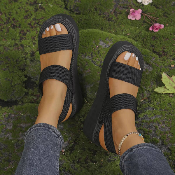 Women's Double Strap Sandals Platform – ForestFieldFashion