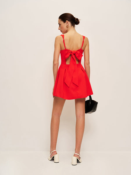 Square Neck Backless Bow Detail Dress – ForestFieldFashion