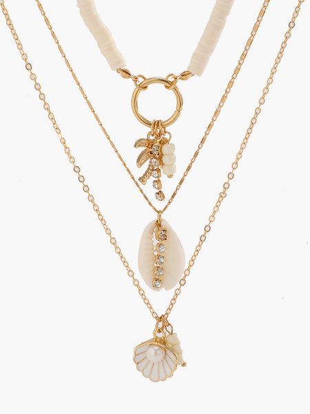 Triple Strand Shell Necklace – ForestFieldFashion